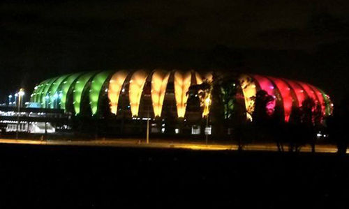 Em homenagem à Revolução Farroupilha, cores do RS iluminam Beira-Rio