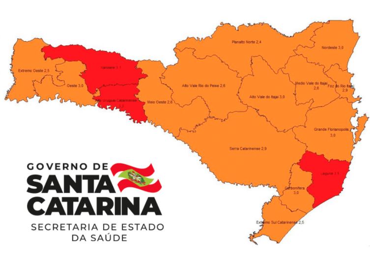 Joinville continua no nível grave no mapa de risco da Covid-19