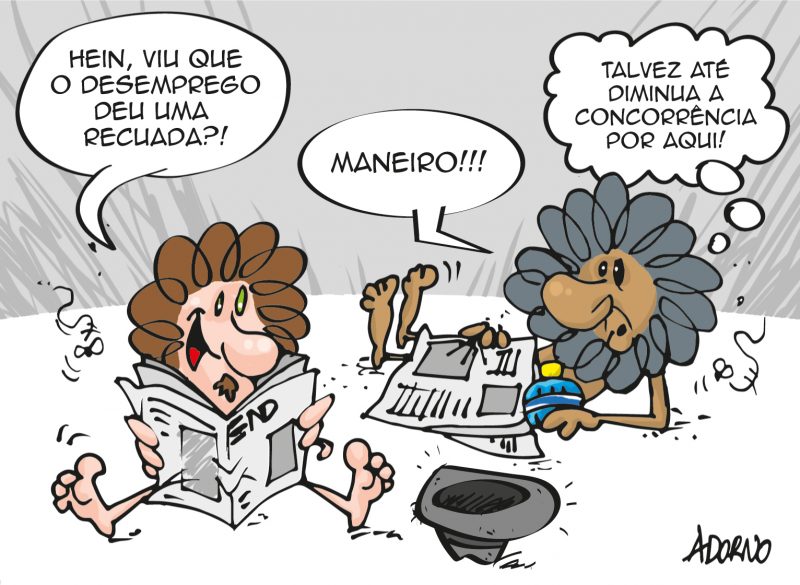 Redução do desemprego em Santa Catarina | Charge | Notícias do dia