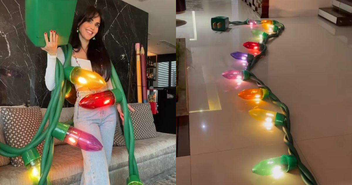 Decoradora brilhante faz pisca-pisca gigante e viraliza na web; VÍDEO