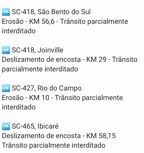 Sc Segue Com Rodovias Interditadas No Feriado Por Conta Da Chuva Veja Onde
