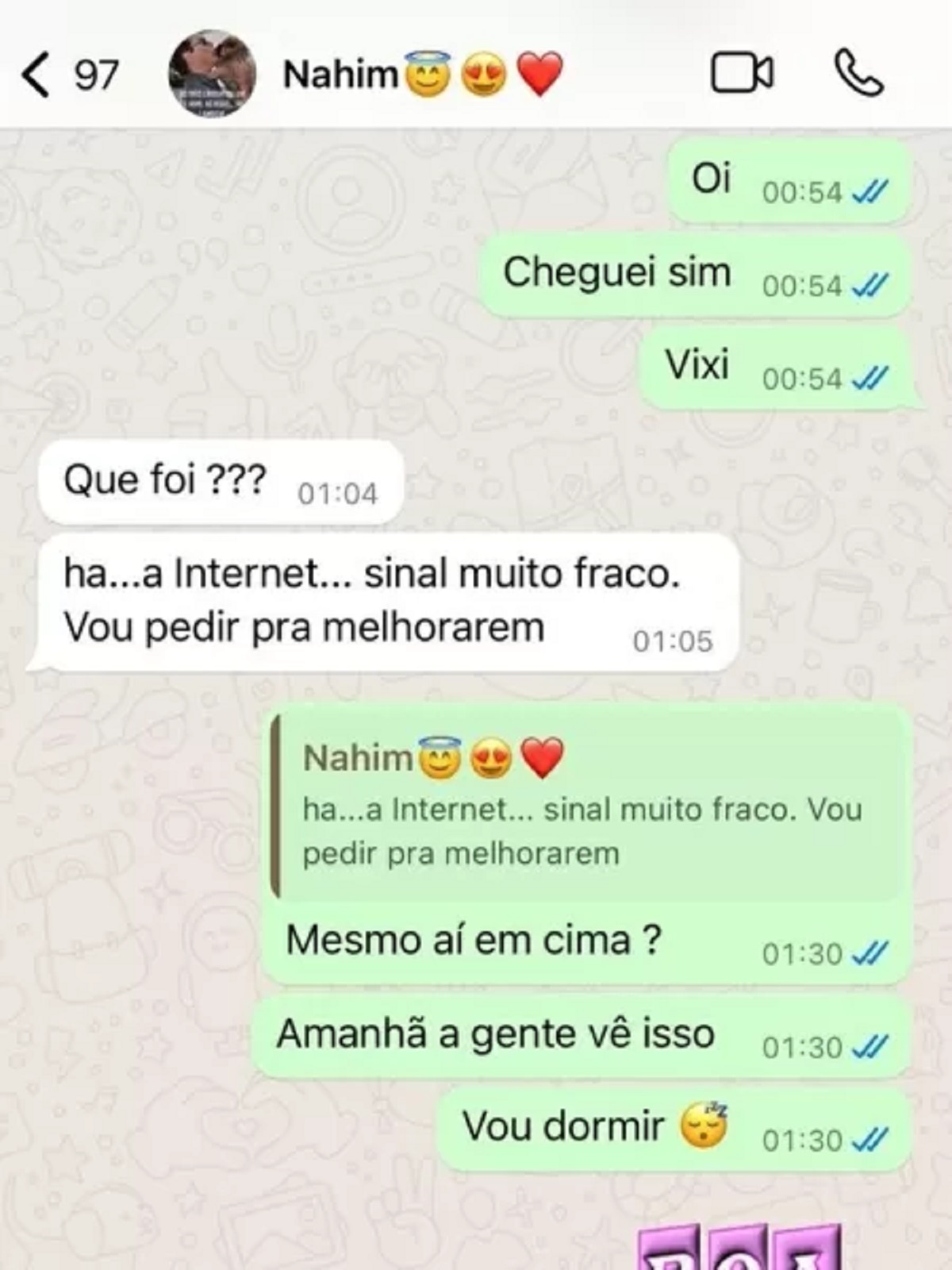 Ex-mulher de Nahim mostra conversa com ele momentos antes da morte ...
