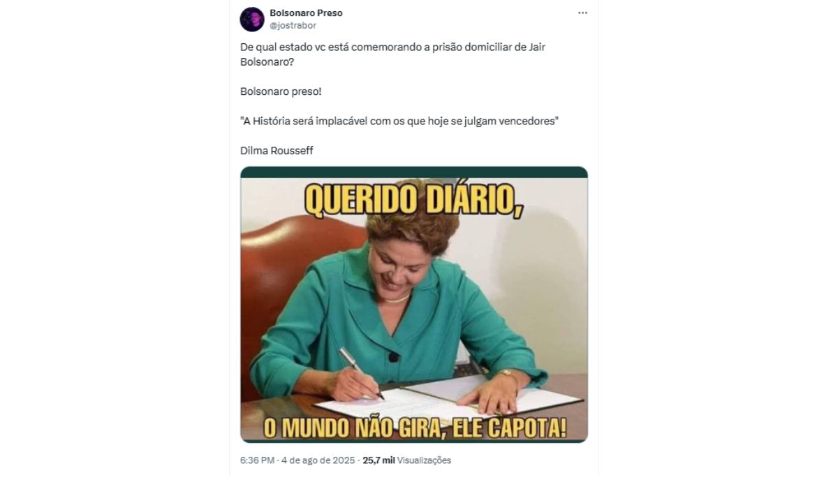 Meme: prisão domiciliar de Bolsonaro ganha redes sociais