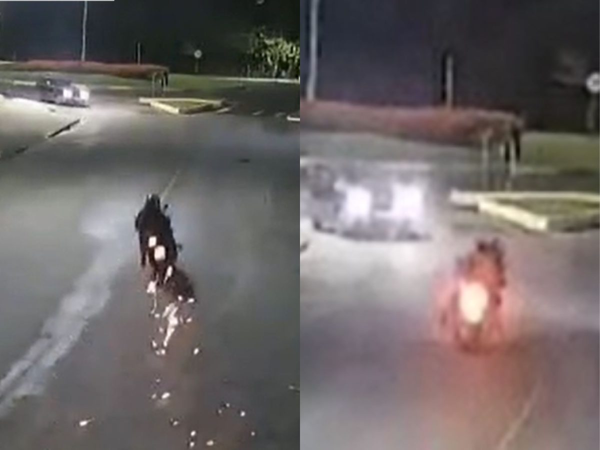 VÍDEO: Casal morre após moto bater em canteiro em Itajaí