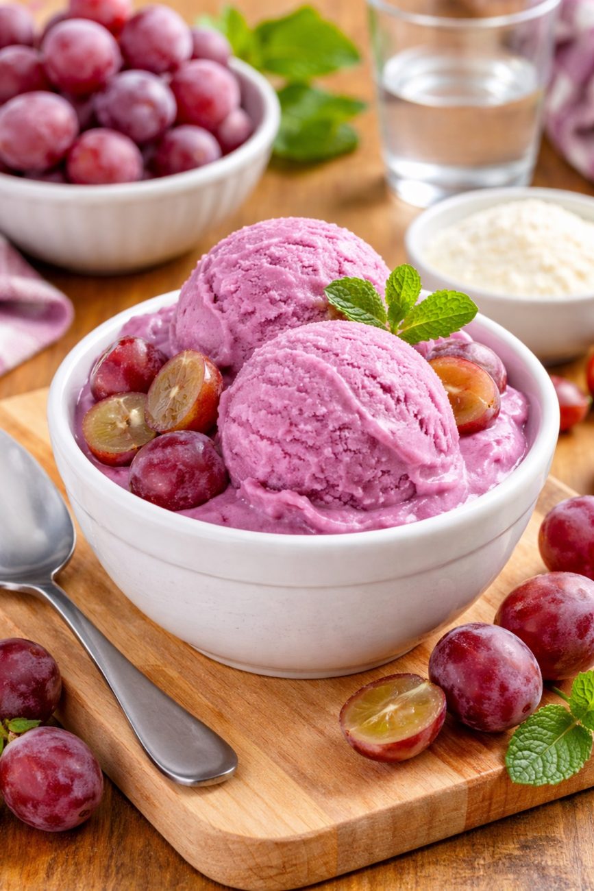 Sorvete de uva leva apenas 3 ingredientes e é super cremoso