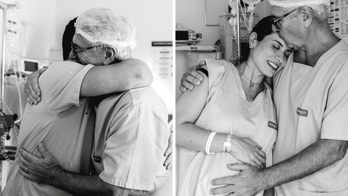 Médica emociona ao ter parto feito pelo próprio pai em SC