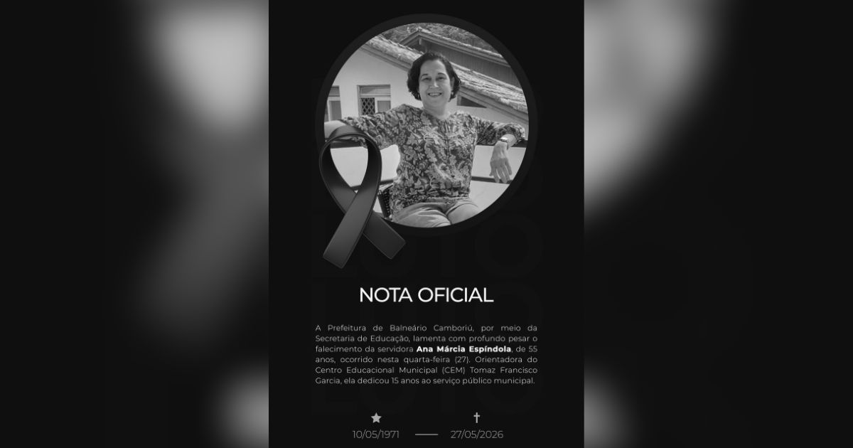 Morte de orientadora suspende aulas em Balneário Camboriú