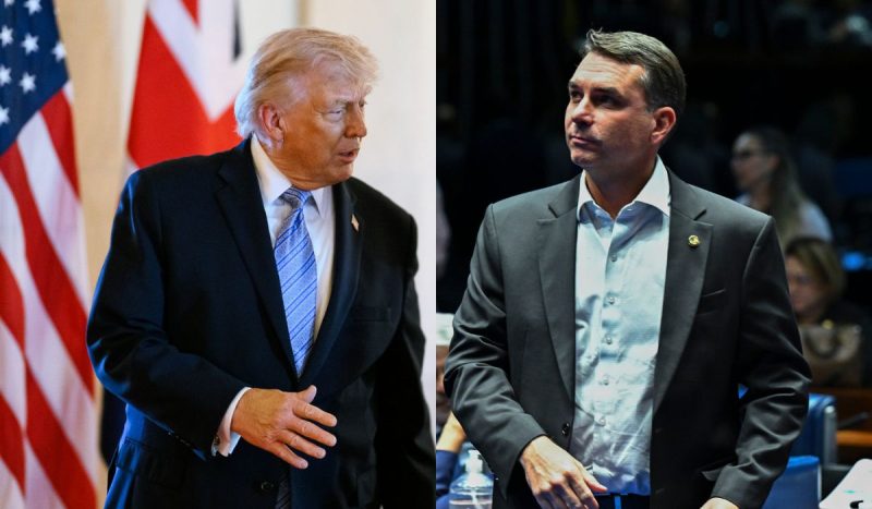 Flávio Bolsonaro chega aos EUA para encontro com Trump