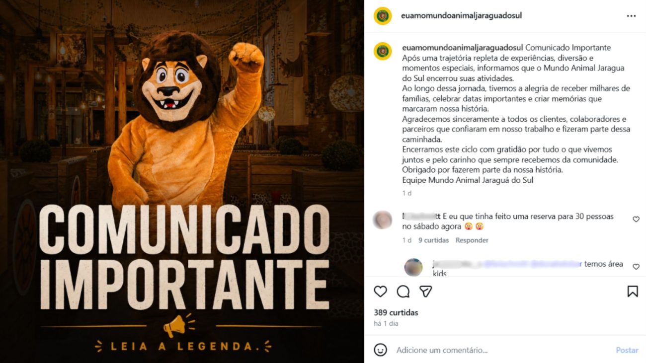 Mundo Animal Jaraguá do Sul fecha as portas; veja detalhes